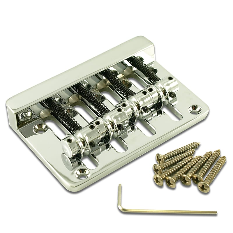 WD Solid Brass 4 String Bass Bridge Chrome | Reverb