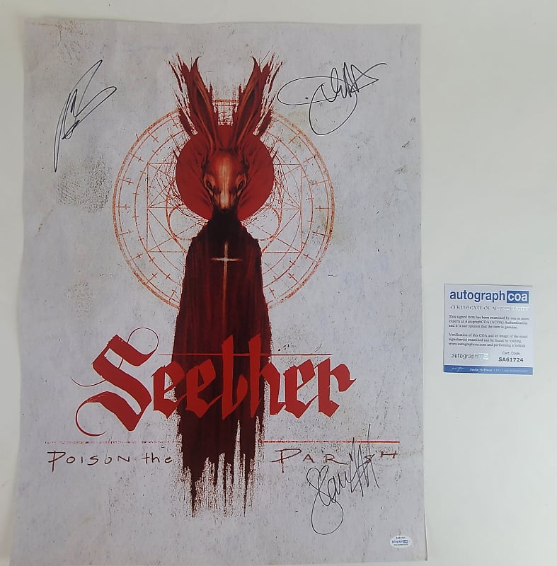 Seether Autographed Signed Poster ACOA | Reverb