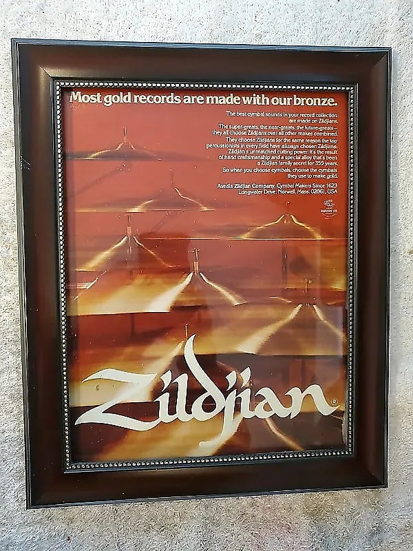 1979 Zildjian Cymbals Color Promotional Ad Framed Bronze | Reverb