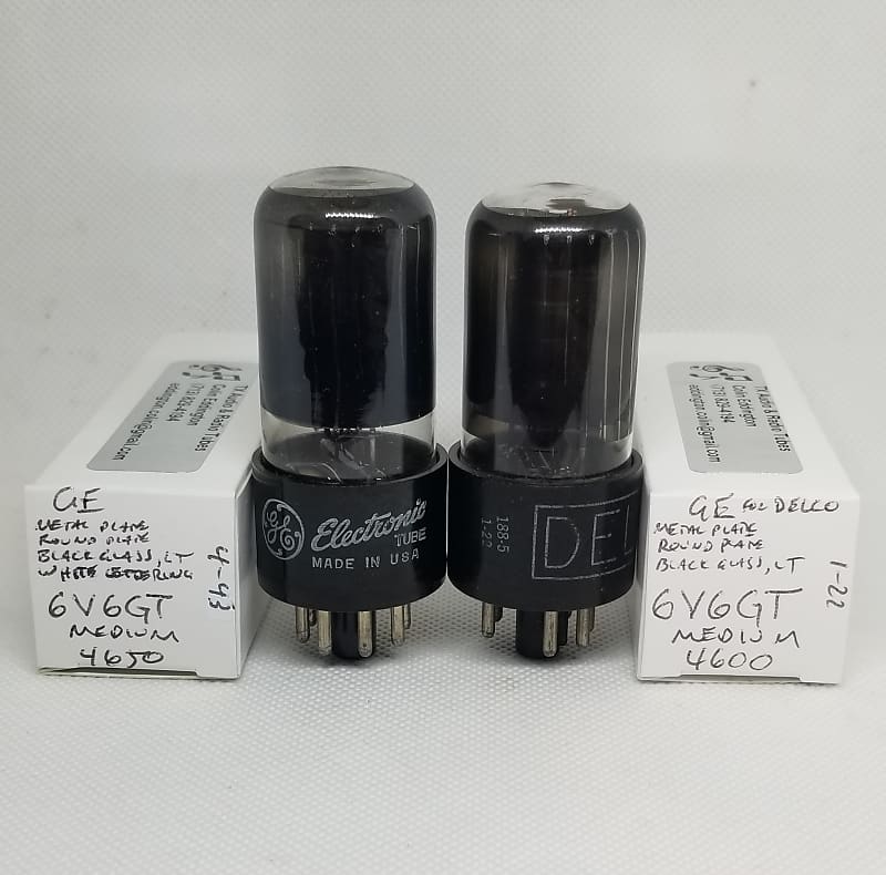 GE 6V6GT Black Glass Matched Pair (1.0%) NOS 6V6 | Reverb