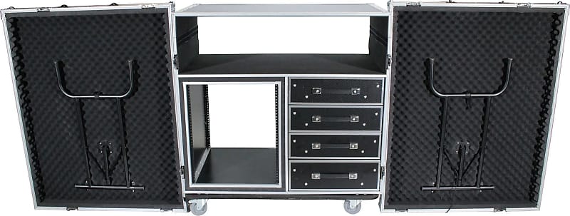 Dual-Table Case And Mixing Console Workstation W-Casters | Reverb