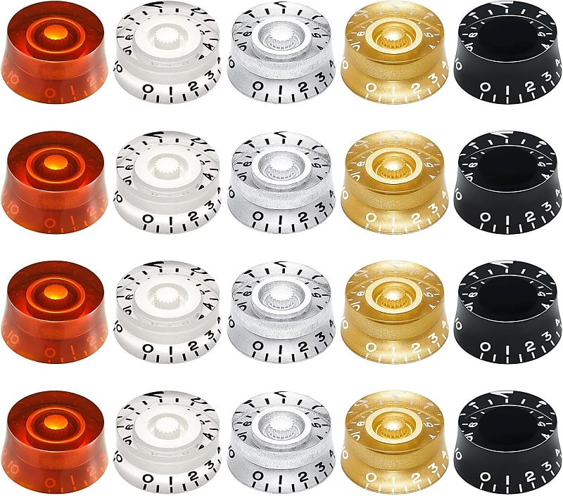 20 Pieces Electric Guitar Knobs Top Hat Volume Tone Control | Reverb