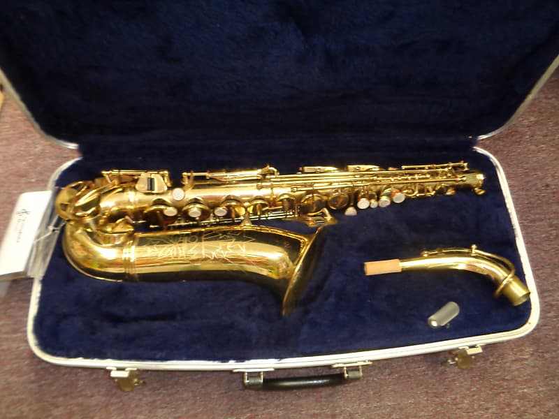 Used Conn Vintage Alto Saxophone Gold with case Serviced | Reverb