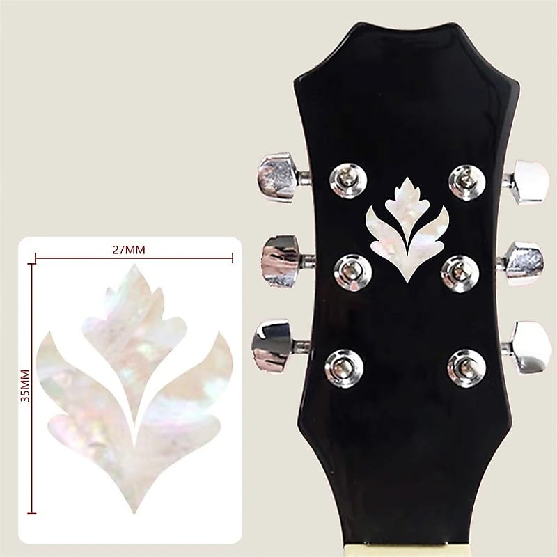 White Pearl Guitar Headstock Inlay Sticker Decal | Reverb UK