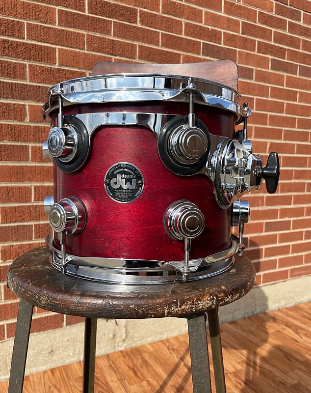 DW 8x10 Tom Single Drum Cherry Satin Oil Drum Workshop | Reverb