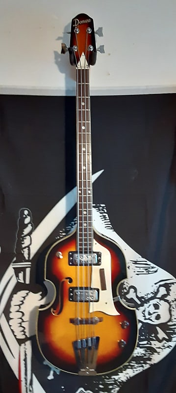 Domino Violin Bass MIJ 1960's-70's Sunburst Luthier Project | Reverb