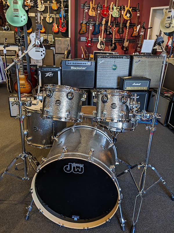 DW Performance Series 5-Piece Shell Pack Pewter Sparkle with | Reverb