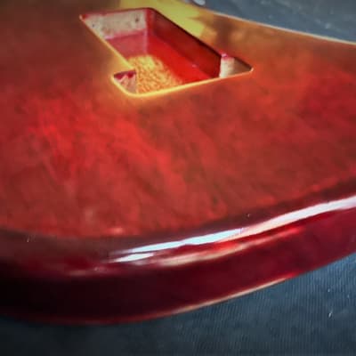 Warmoth Stratocaster Body - White Korina 2022 Translucent Red | Reverb