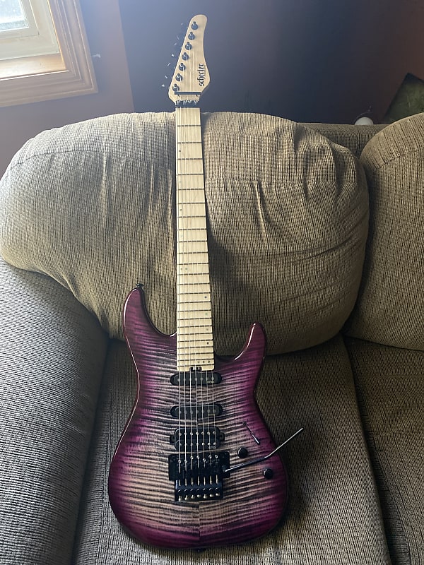 Schecter Diamond series 7 string 2017 Gloss wavey purple | Reverb