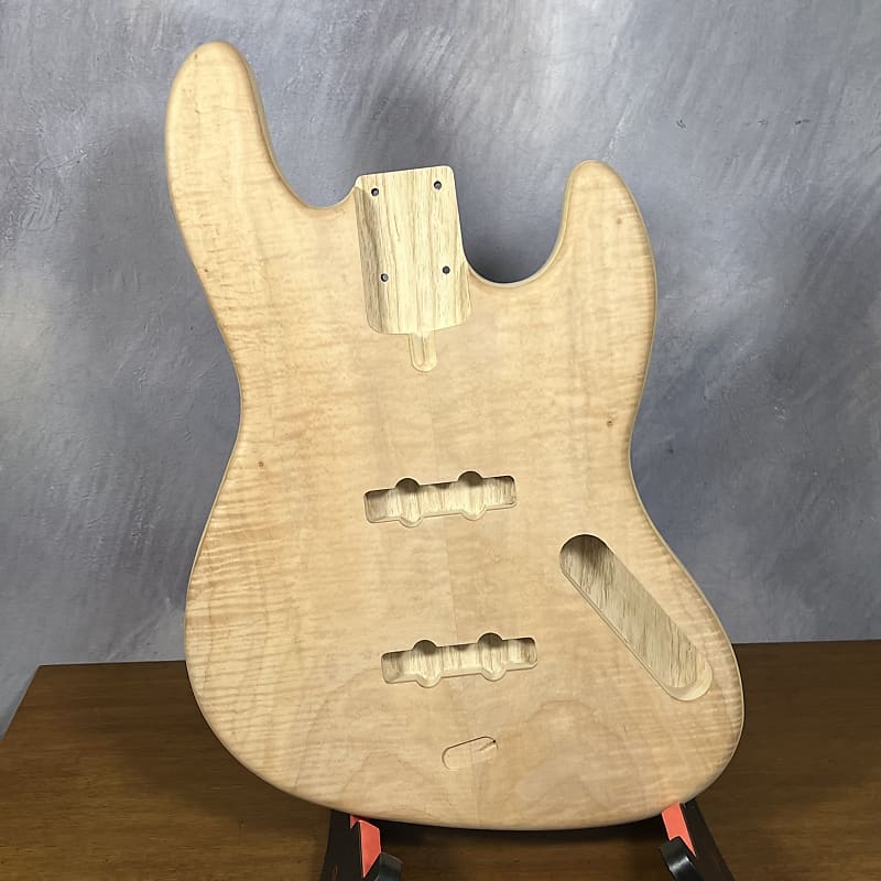 High End Offset Bass Body NOS Curly Maple Top Swamp Ash Back | Reverb