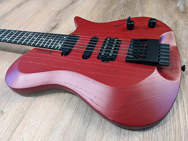 Kiesel Zeus Headless Electric Guitar, HSS, Blood Red, Raw | Reverb