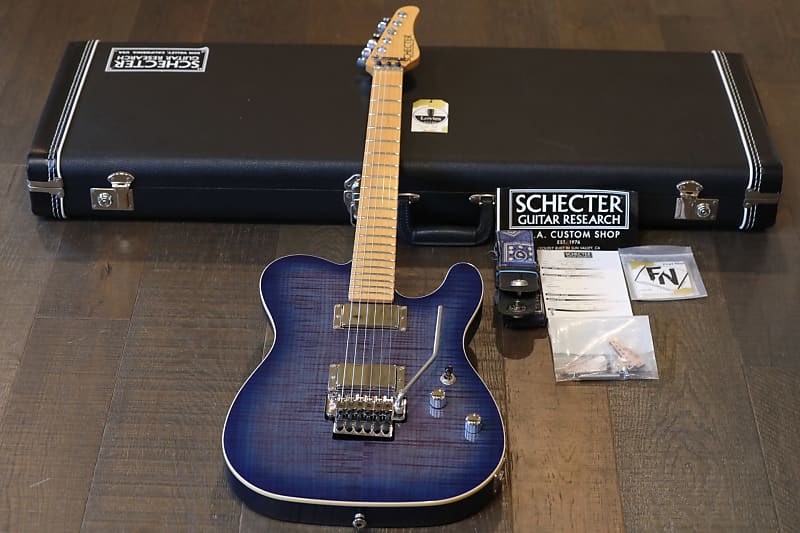 2015 Schecter USA Custom Shop PT Custom FR Blue Crimson HH w/ | Reverb