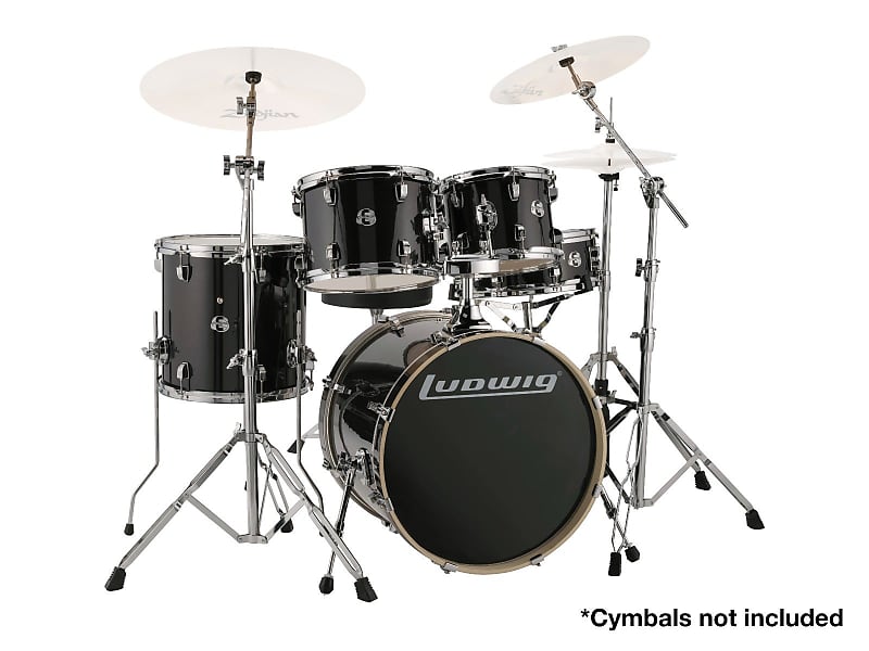 Ludwig 5-Piece Evolution Drum Kit with Hardware (Black | Reverb
