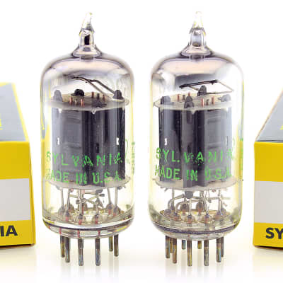 MATCHED PAIR 1950's SYLVANIA 5963 12AU7 SQUARE GETTER NOS | Reverb