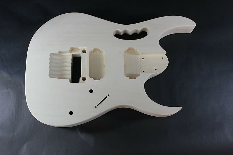 Unfinished Basswood,6 string, Jem style guitar body, rear | Reverb