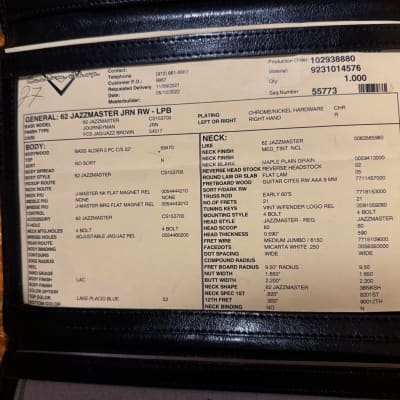 Fender Fender Custom Shop 62' Jazzmaster Reverse Headstock | Reverb