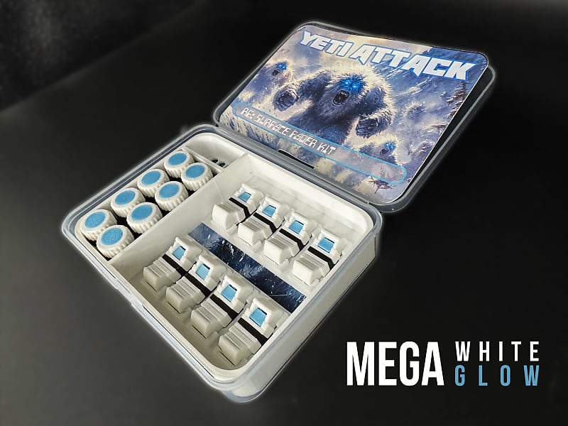 Avid S1 - Fader/Knob Kit (White/Glow Blue) - Yeti Attack | Reverb