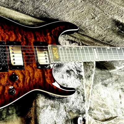 ESP EII HOR FR II TESB EMG Horizon Tiger Eye Sunburst Flame | Reverb