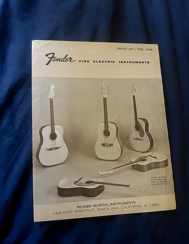 Fender Price List 1966 | Reverb
