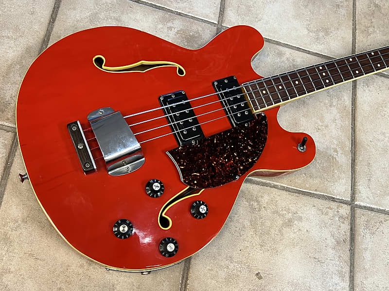 early 1970s Mosrite USA Celebrity hollowbody Bass Red with | Reverb