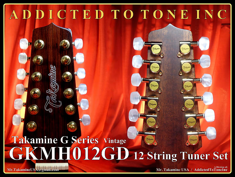 Takamine G Series GKMH012GD Vintage 12 String Machine Head | Reverb