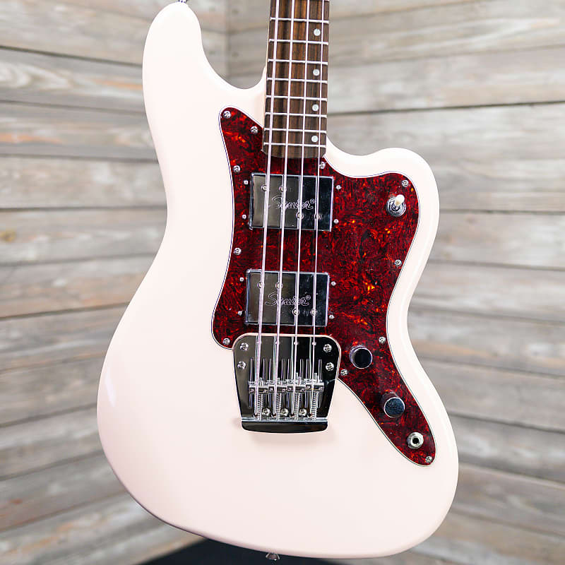 Squier by Fender Paranormal Rascal HH Bass - Shell Pink | Reverb