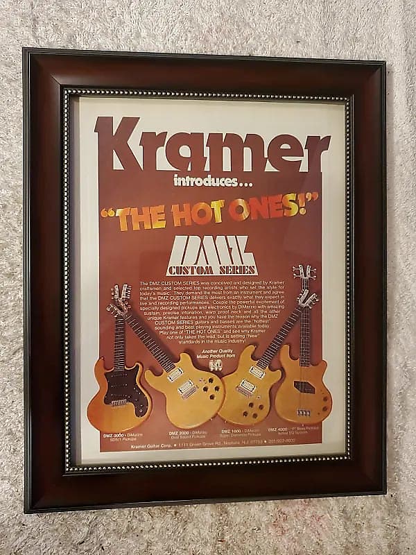 1979 Kramer Guitars Color Promotional Ad Framed DMZ Custom | Reverb