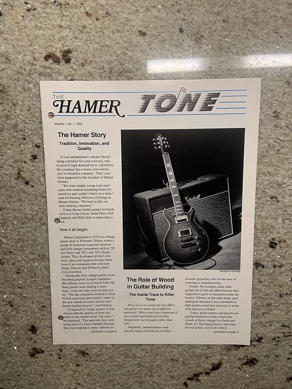 Vintage 1992 Hamer Tone Magazine! | Reverb