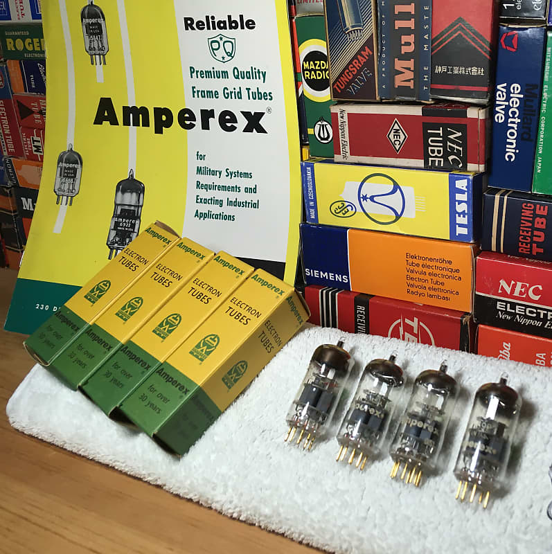 4 x 1959 Pinched Waist Amperex USA 6922 Gold Pin ~ Holy | Reverb UK