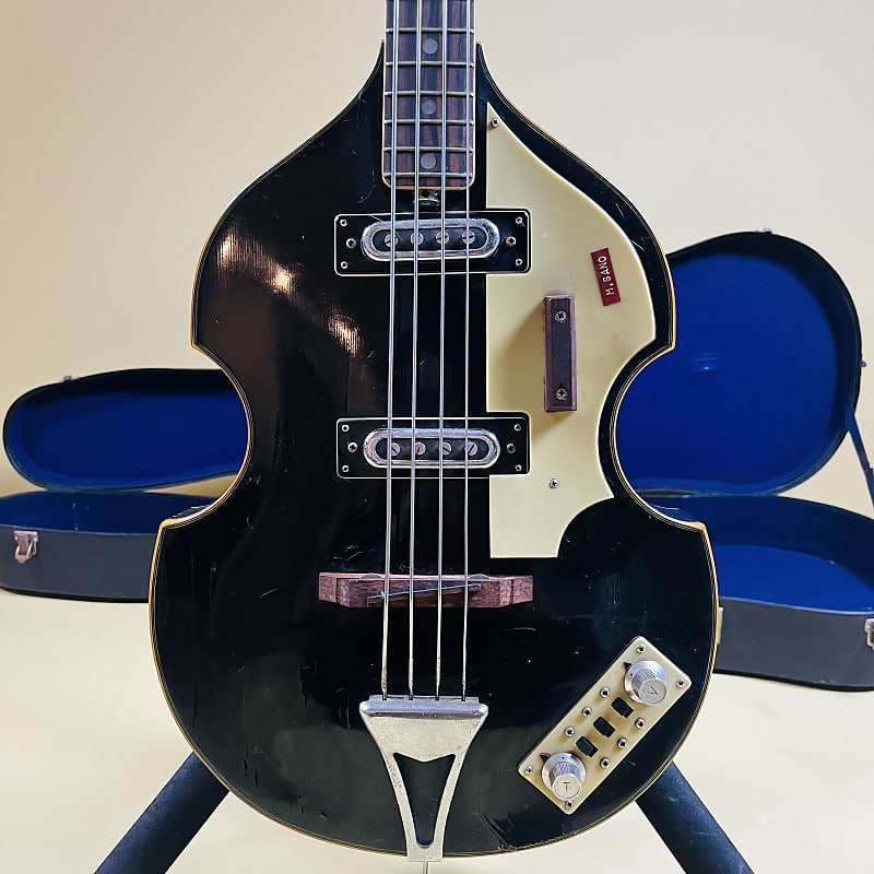 Burns (Teisco) Vaiolone VB Bass 1960-1970s - Black MIJ | Reverb UK