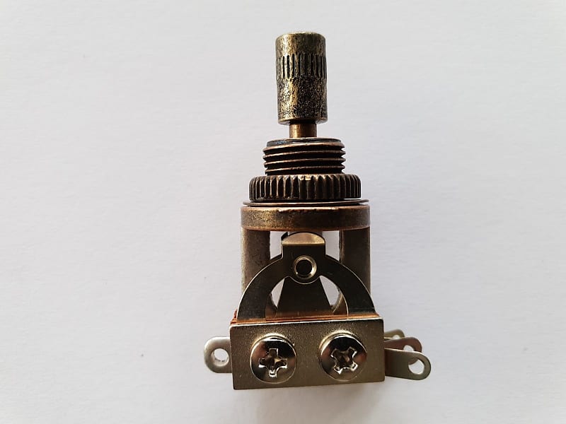 Les Paul 3 way toggle switch in relic antique brass finish | Reverb