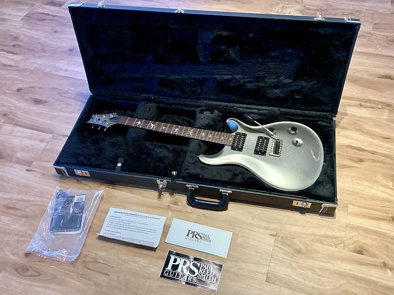PRS Custom 24 with Birds 2002 in rare Silver Sparkle finish | Reverb