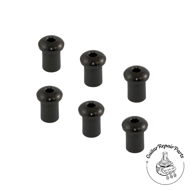 String-Thru Top-Mount Ferrules For Guitar (6 pcs) - Black | Reverb