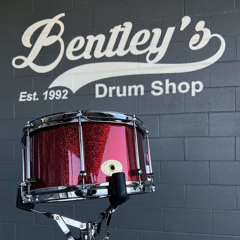 Noble & Cooley Solid-Shell Beech 7x13" Snare Drum in Red | Reverb