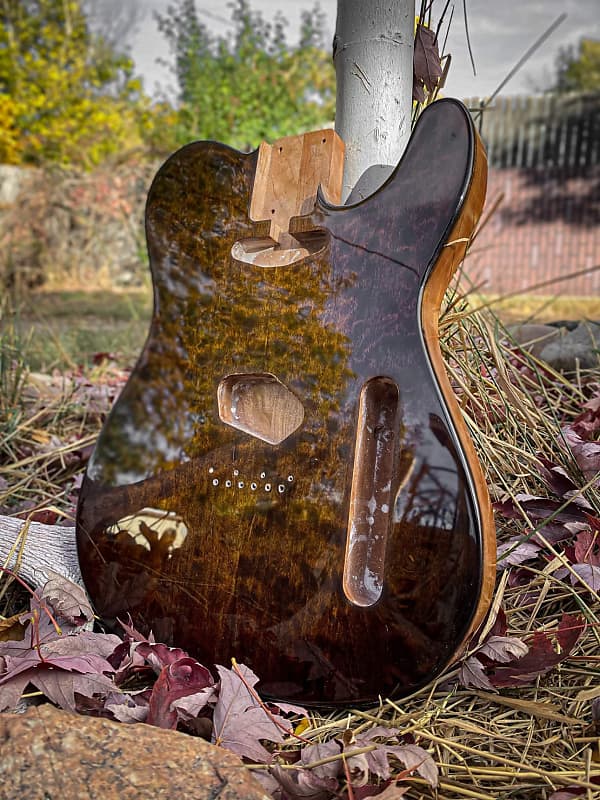 Reclaimed Quilted Maple Tele Body Tobacco Burst | Reverb Deutschland