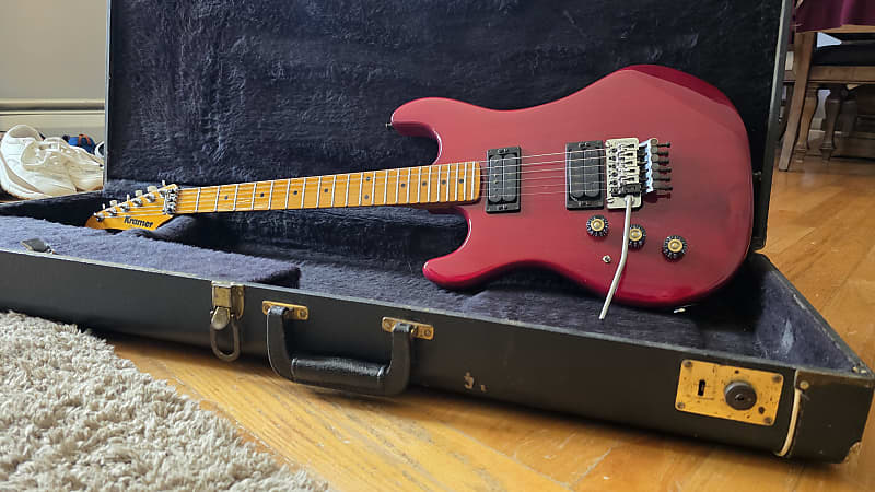 Left handed Kramer Imperial 1982-83 guitar red stain | Reverb