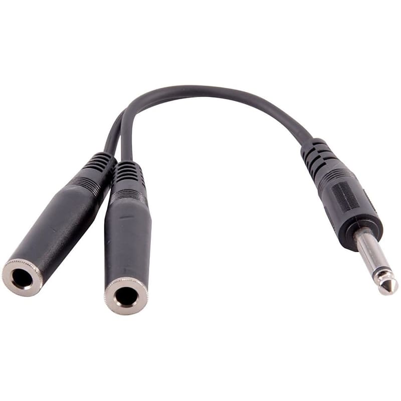 6 Inch Male To Dual 1/4 Inch Female Mono Y Splitter Cable | Reverb