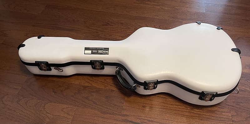 Calton Acoustic Guitar Case OM / 000 White / Blue lining | Reverb