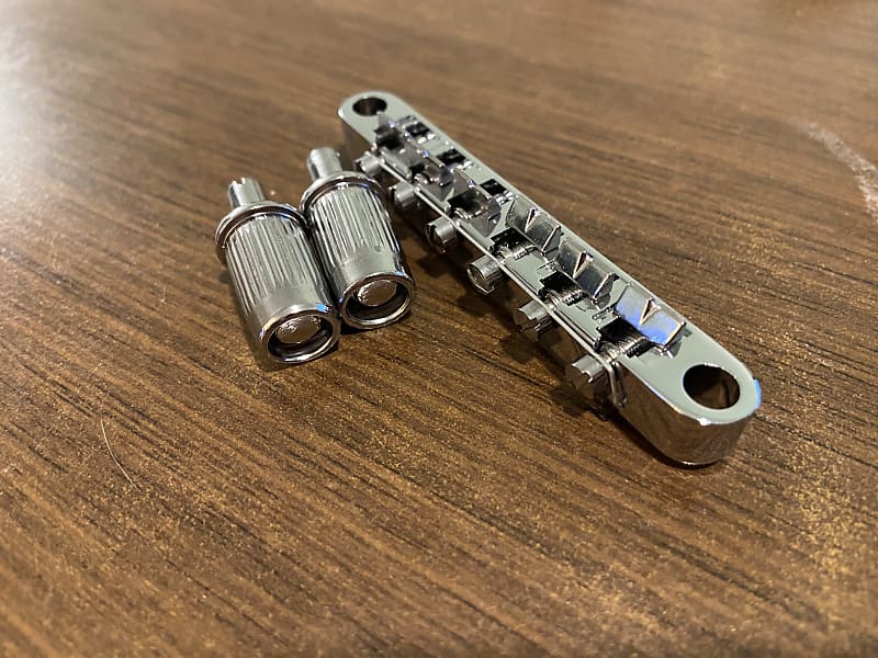 tune-o-matic bridge with studs and posts - chrome | Reverb