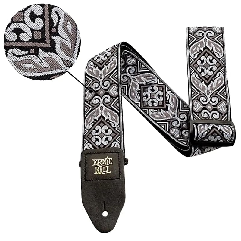 Ernie Ball Guitar Strap / Bass Strap TRIBAL SILVER Jacquard | Reverb