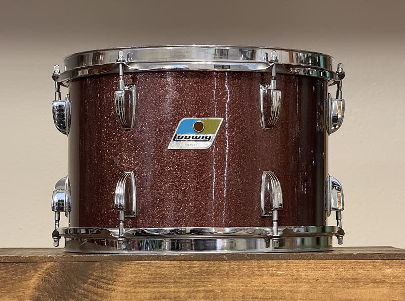 1970 Ludwig 12" Burgundy Sparkle Rack Tom 8x12 - 3 Ply Maple | Reverb