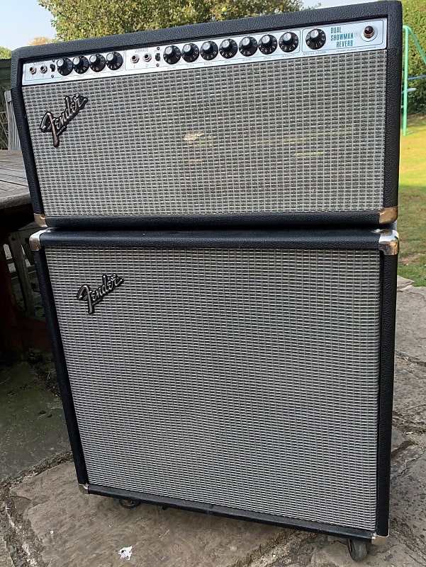 Fender Dual Showman Reverb Amp 1979 Silver faced and cabinet | Reverb