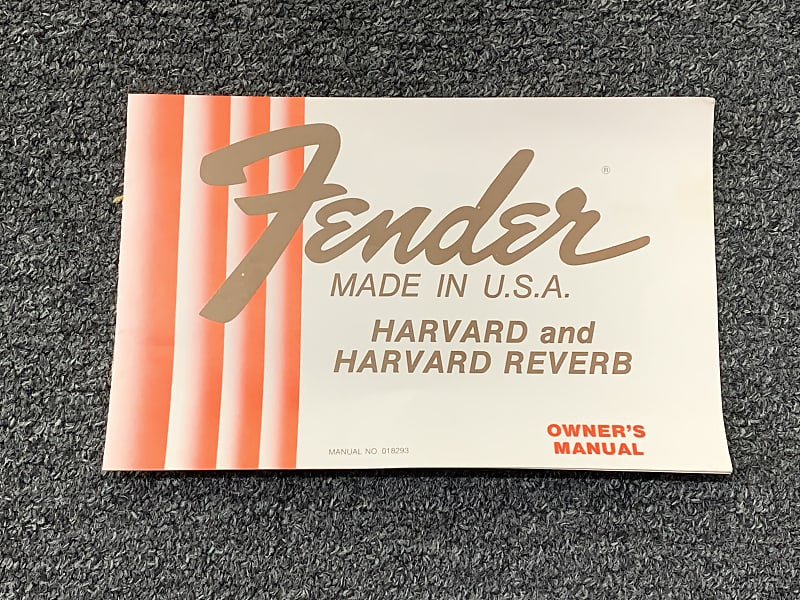 Fender Harvard & Harvard Reverb Owners Manual Early 80’s | Reverb