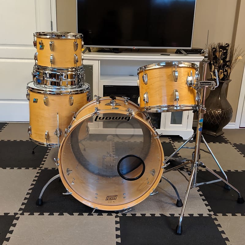 1979 Ludwig Thermo Gloss Natural Maple Finish.13/14/18/24 | Reverb