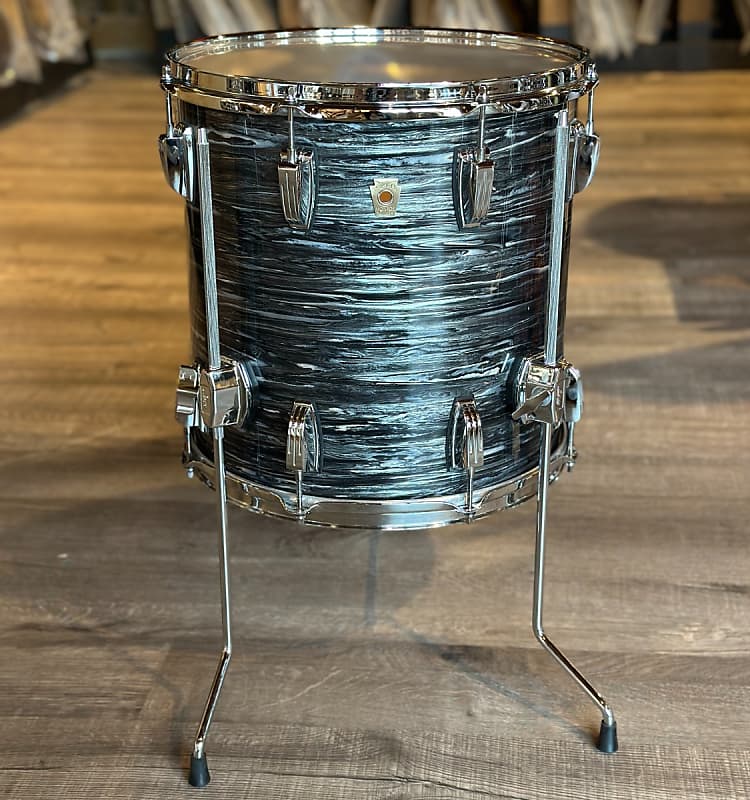 Ludwig Classic Maple Floor Tom 14x14 Vintage Black Oyster | Reverb
