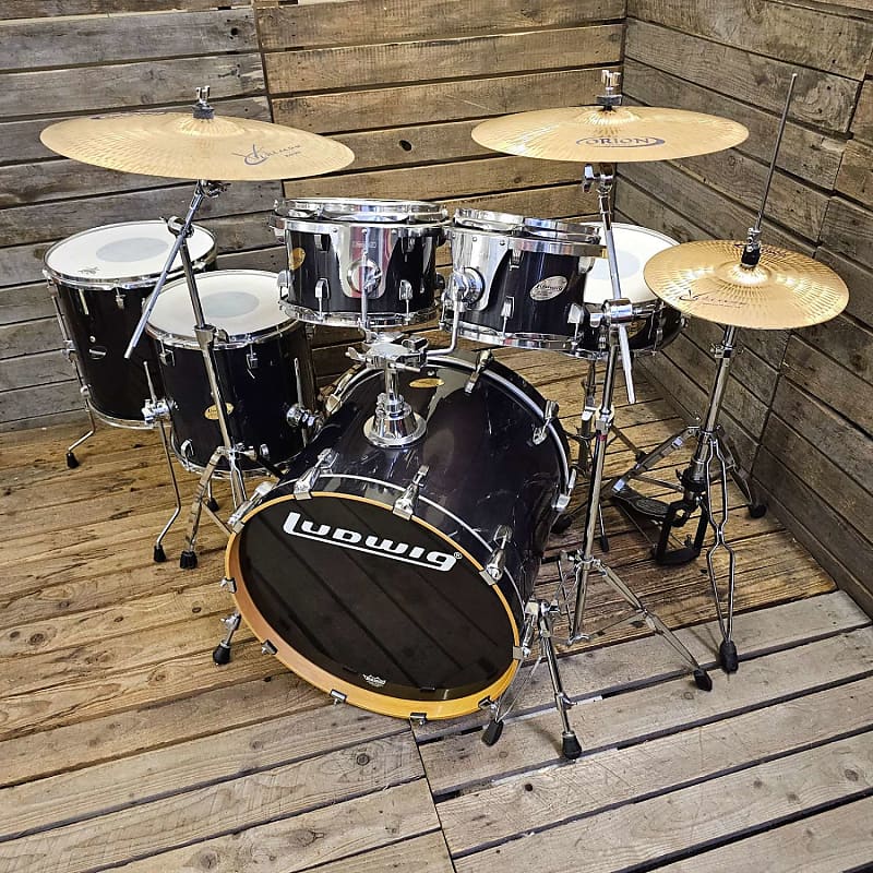 Ludwig Drum Kit, Accent CS Black Complete USED! RKCS290824 | Reverb