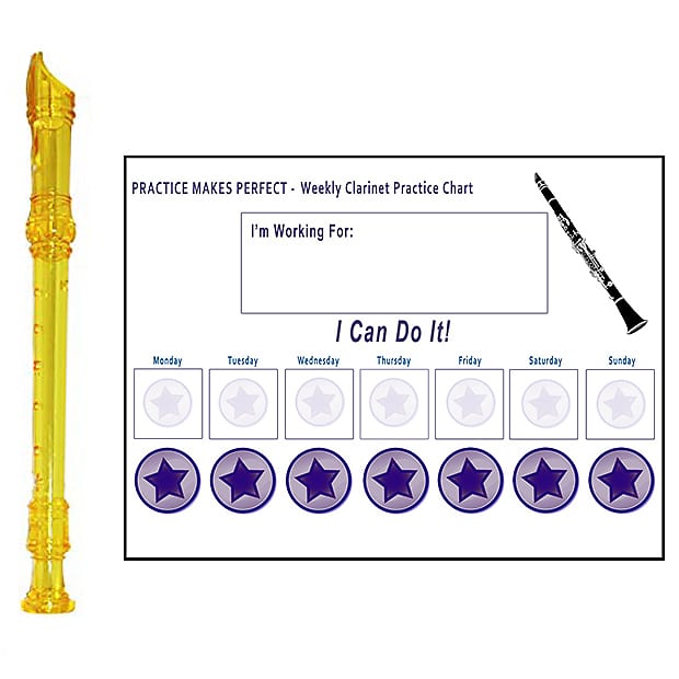 Clarinet Music Practice Chart Blue - w/Bonus Yellow Soprano | Reverb