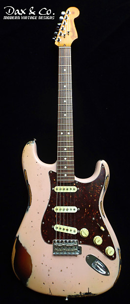 Fender USA Stratocaster Relic! Shell Pink over Sunburst | Reverb