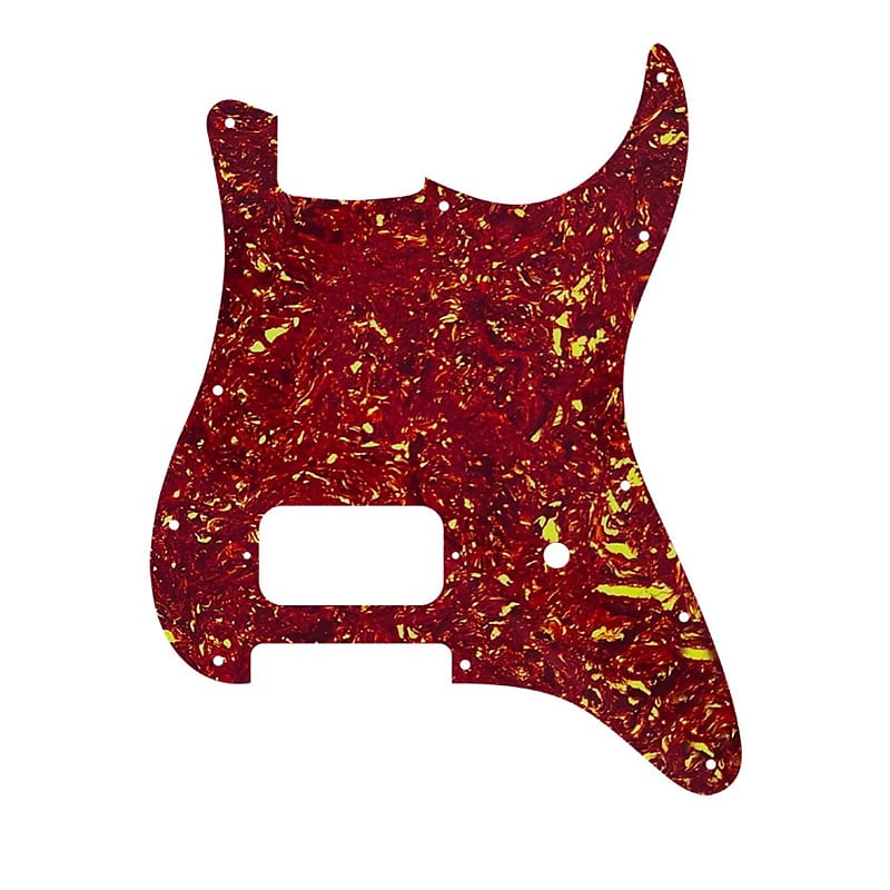 11-Hole Single Humbucker Strat Pickguard - 4-Ply White Pearl | Reverb