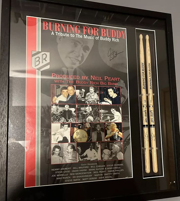 Rush Neil Peart Signed Autographed Buddy Rich Display | Reverb